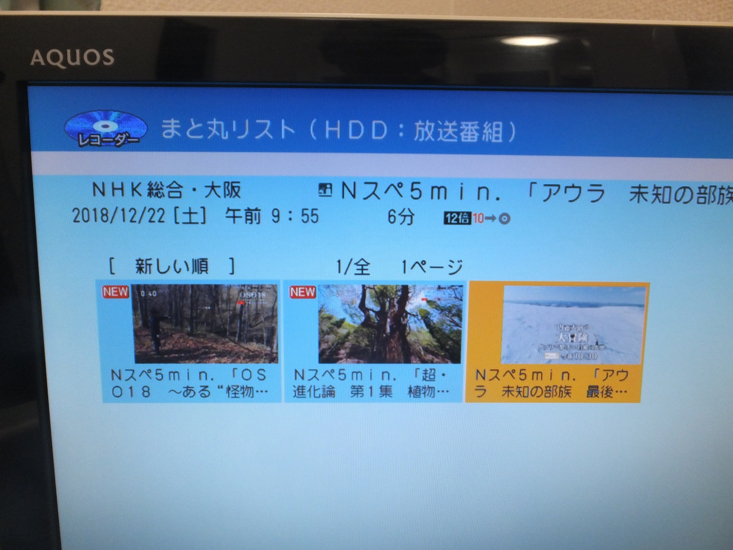 NHKスペシャル・アウラ（30.12.22）